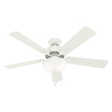 Hunter - Swanson Indoor Ceiling Fan With Light, 52-inch, Fresh White ...