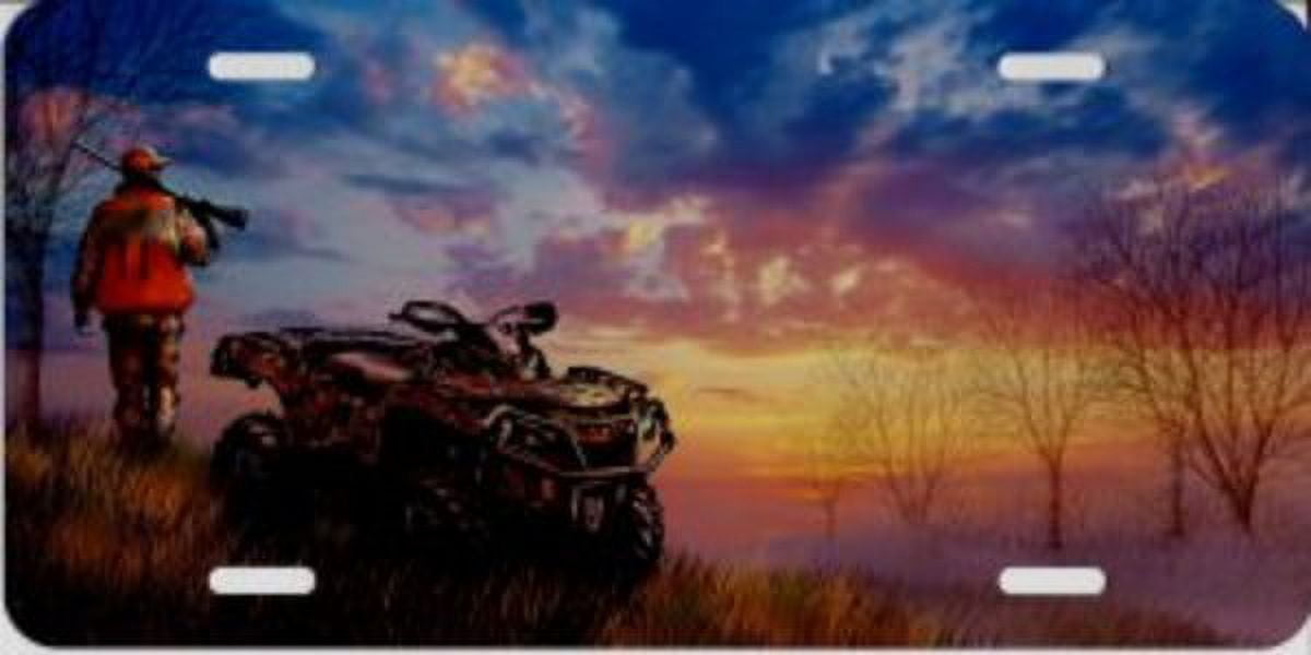 Hunter With ATV Nature Scene License Plate - Walmart.com