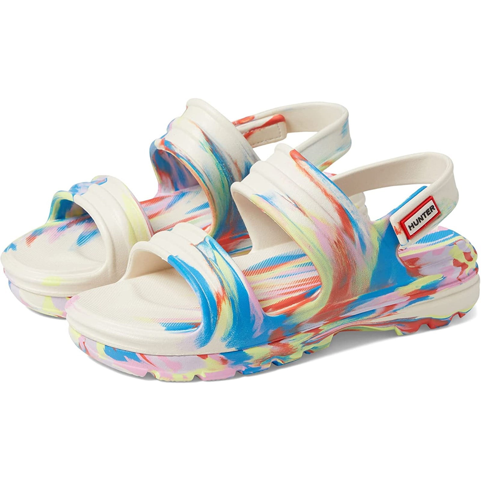 Hunter Women's Bloom Algae Marble Adjustable Strap Sandals, Shaded ...
