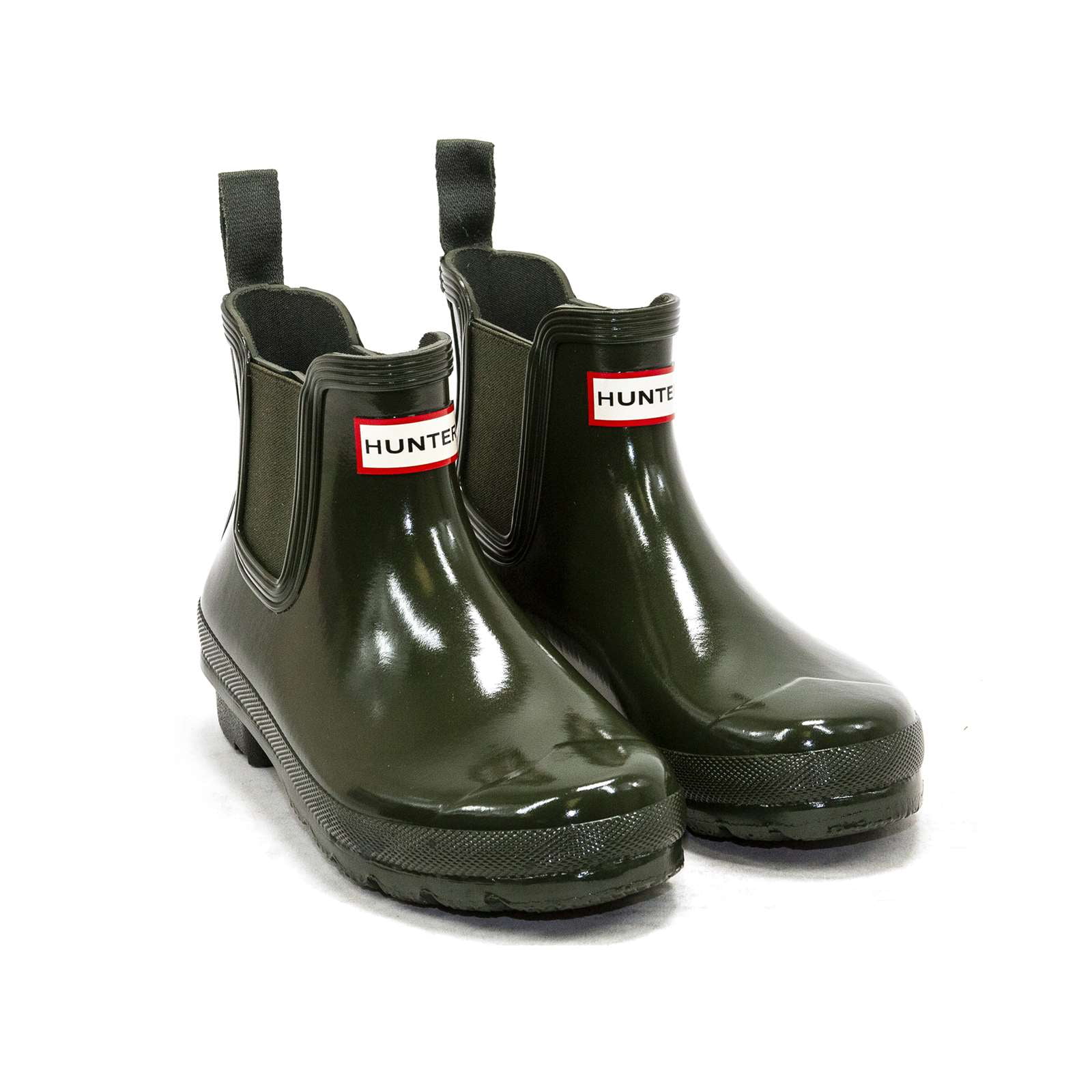 Hunter Women's Original Gloss Chelsea Boots, Dark Olive,5 M US ...
