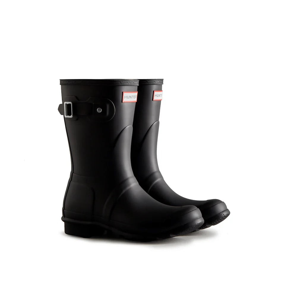 Hunter Women's Original Refined Short Rain Boots, Matte Black, Size 7 ...
