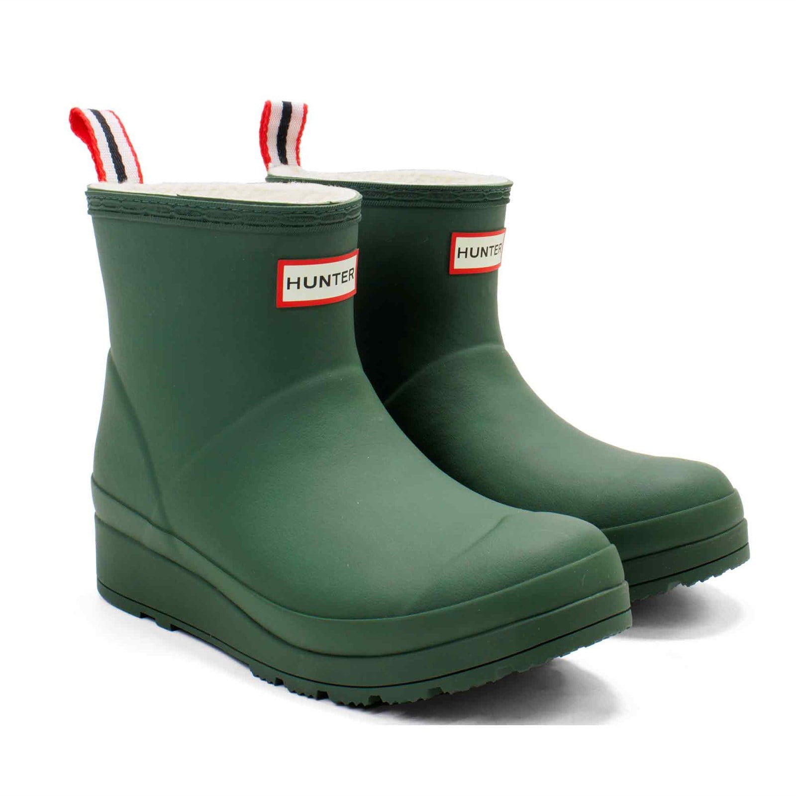 Hunter Women's Play Short Insulated Rain Boot, Flexing Green \ White ...