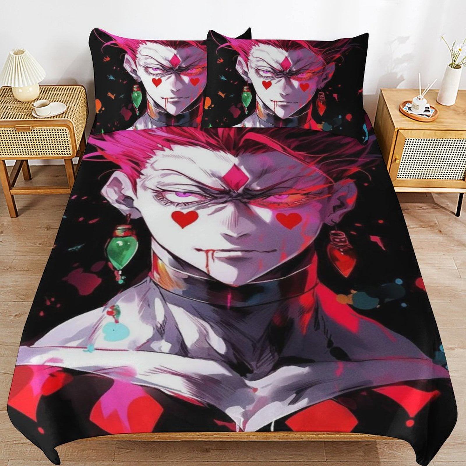 Hunter X Hunter Hisoka 3 Piece Anime Comforter Bedding 1 Set Super Soft ...