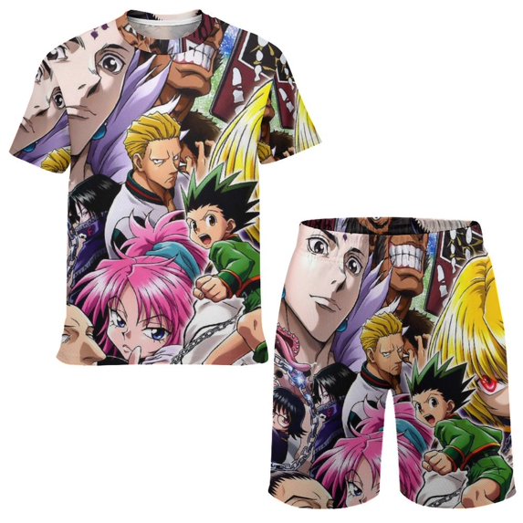 Hunter X Hunter Boys Short Sleeve T-Shirt And Mesh Shorts Outfit Set ...