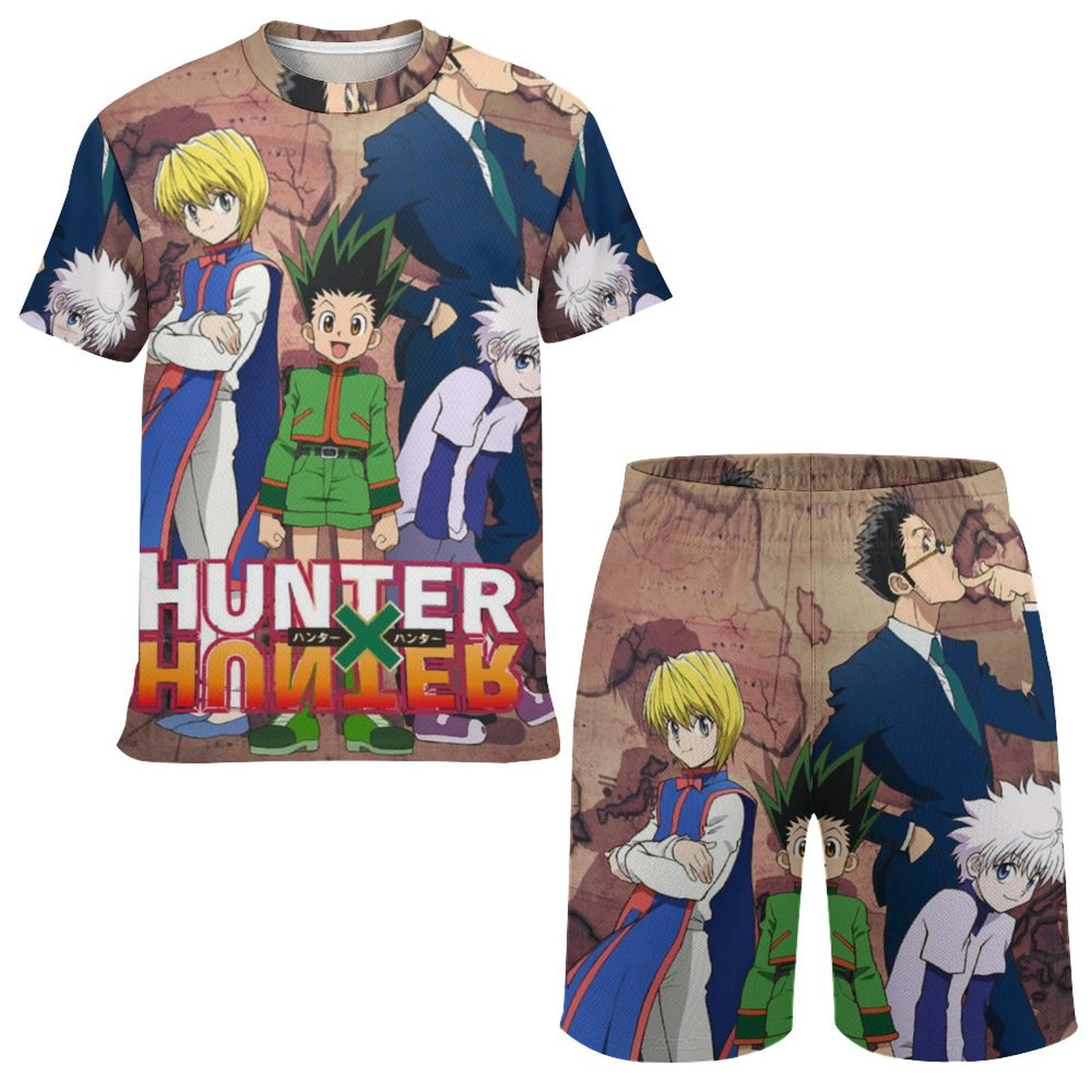 Hunter X Hunter Boys Short Sleeve T-Shirt And Mesh Shorts Outfit Set ...