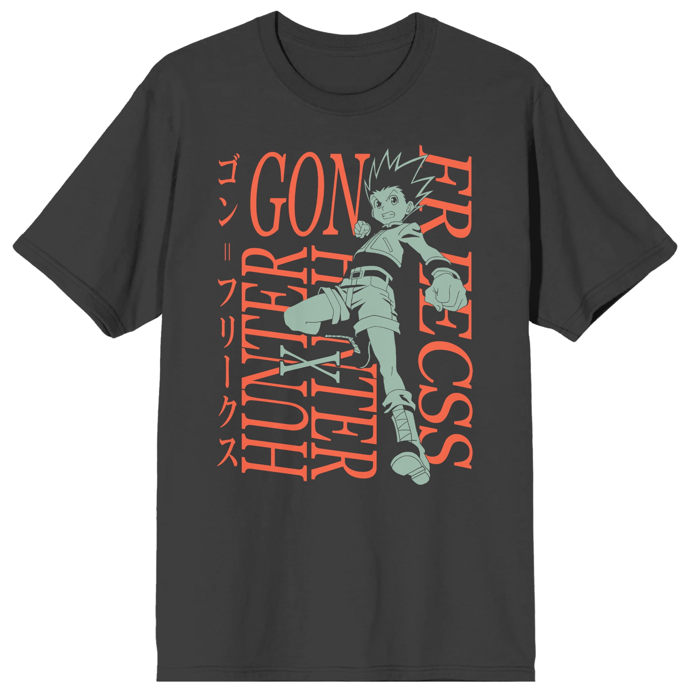Hunter X Hunter Gon Freecss Repeat Name Text Men's Charcoal Crew Neck ...