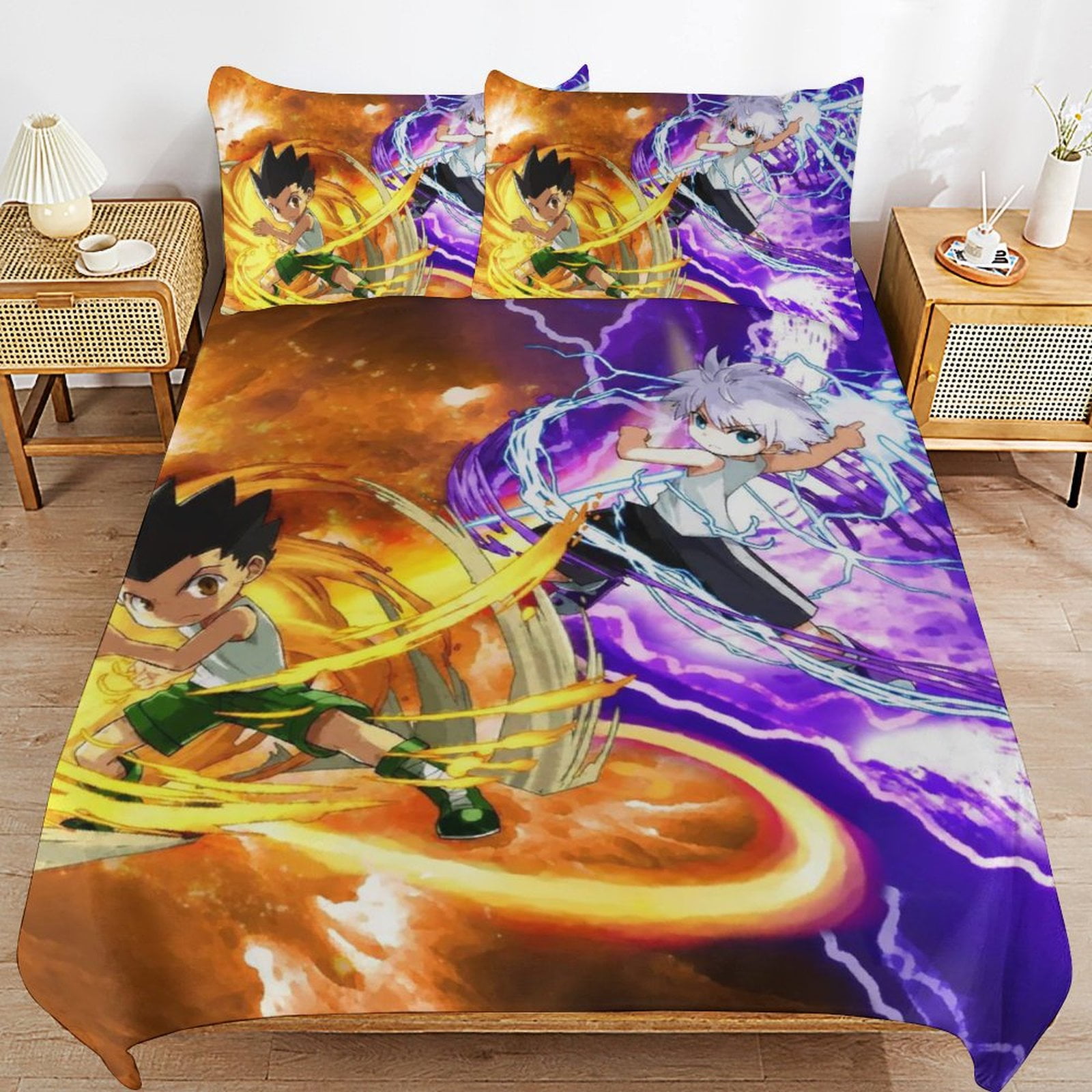 Hunter X Hunte Gon Killua 3 Piece Anime Comforter Bedding 1 Set Super ...