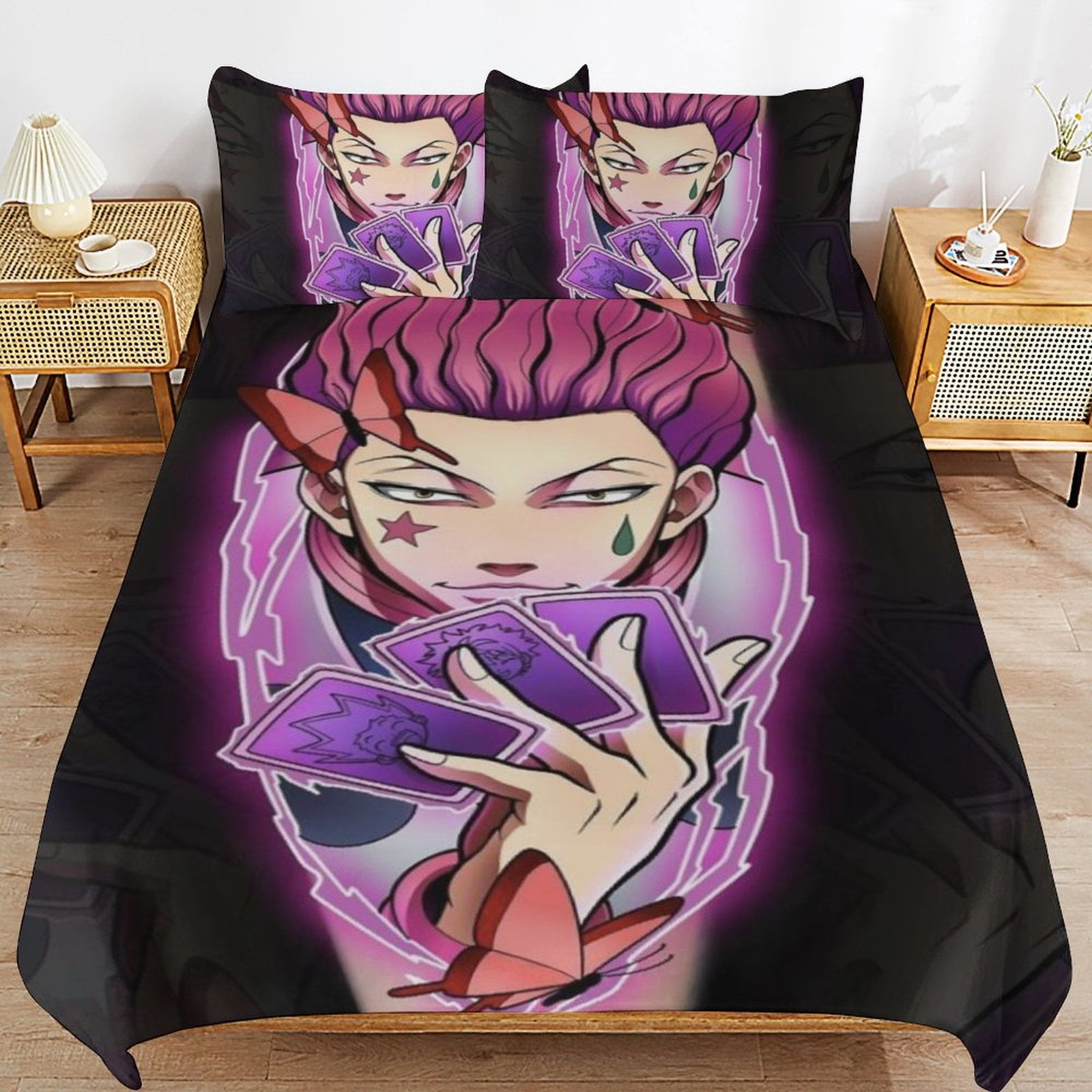 Hunter X Hunte Hisoka 3 Piece Anime Comforter Bedding 1 Set Super Soft ...