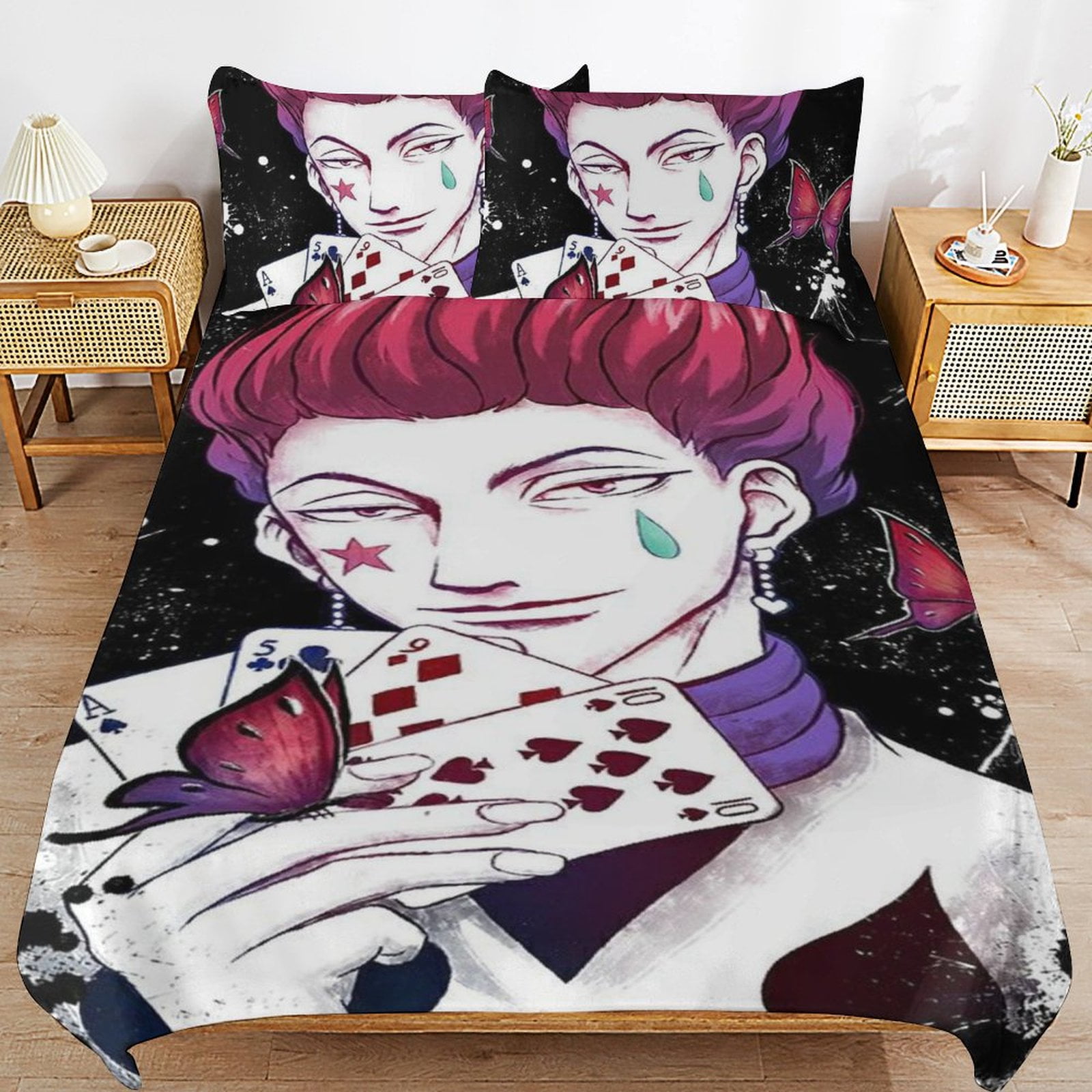 Hunter X Hunte Hisoka 3 Piece Anime Comforter Bedding 1 Set Super Soft ...