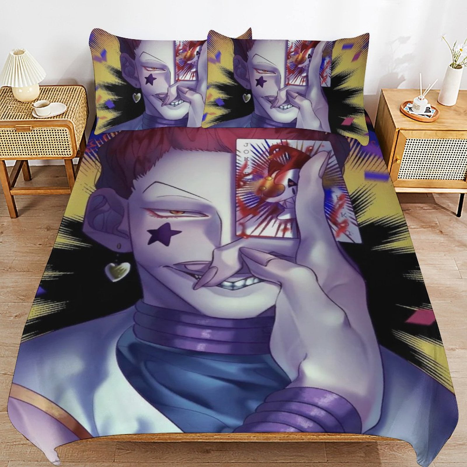 Hunter X Hunte Hisoka 3 Piece Anime Comforter Bedding 1 Set Super Soft ...