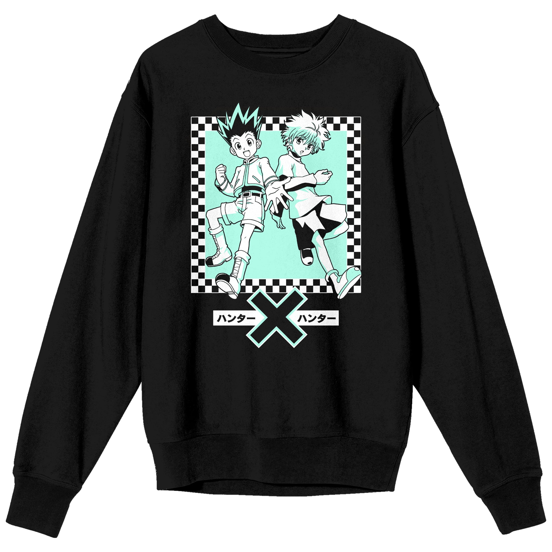 Hunter X Hunter Killua & Gon Crew Neck Long Sleeve Black Adult ...