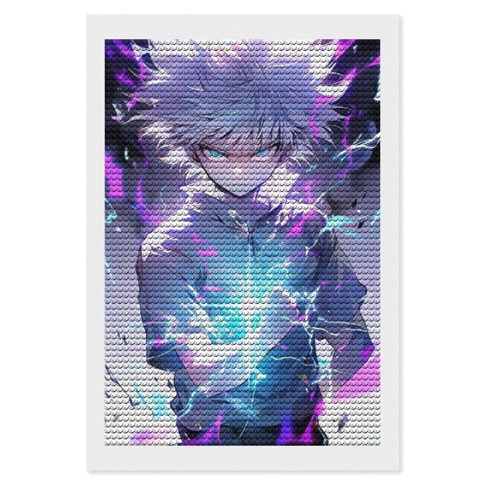 Hunter X Hunte Killua Lightning Diamond Art Kits DIY 5D Anime Painting ...