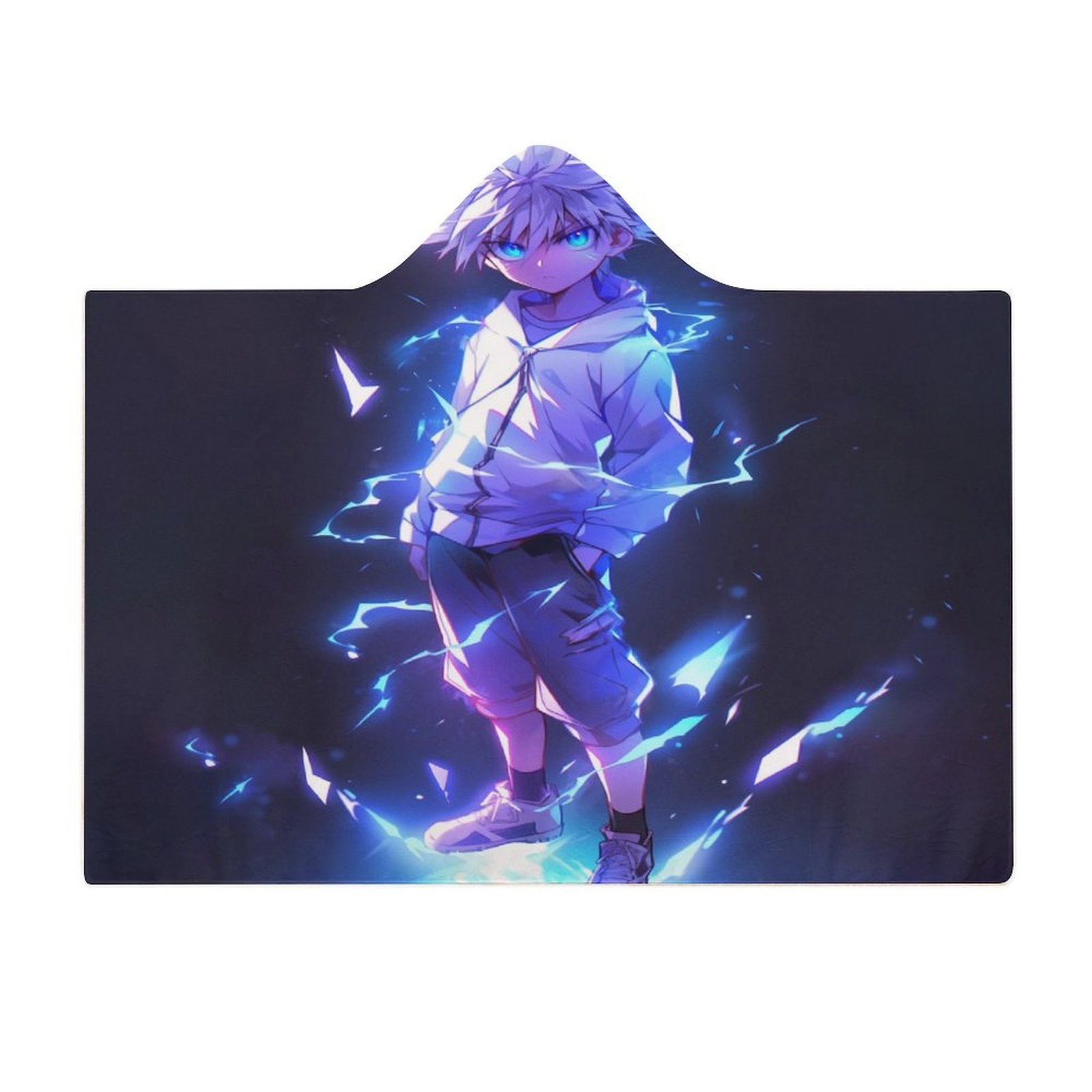 Hunter X Hunte Killua Lightning Wearable Fleece Blanket Hoodie Cloak ...