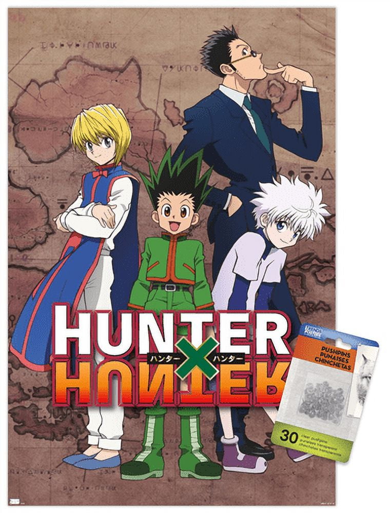 Hunter X Hunter - Map Wall Poster with Pushpins, 14.725" x 22.375 ...