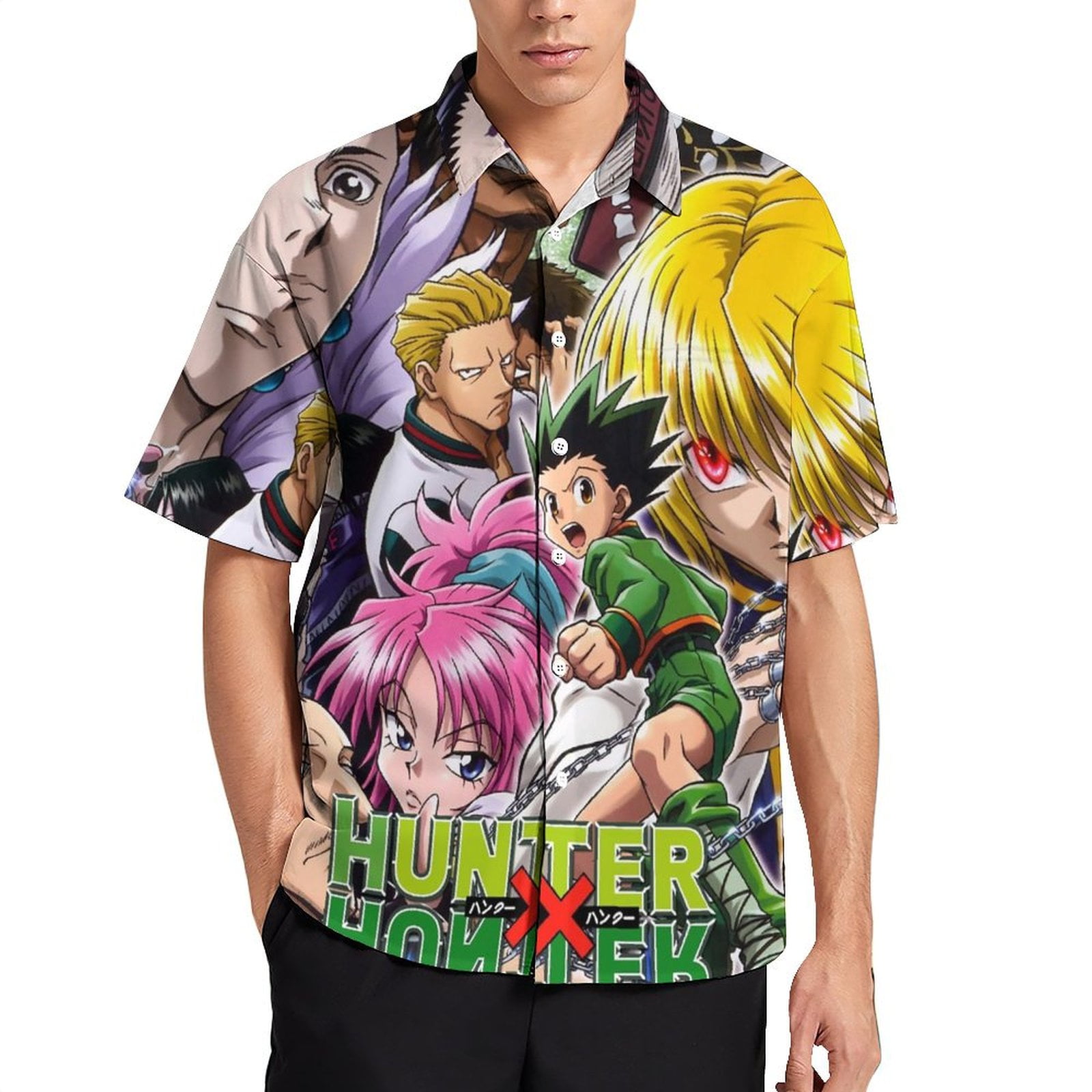 Hunter X Hunter Men's Hawaiian Shirt Short Sleeve Casual Summer Beach ...