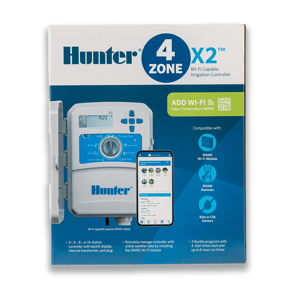Hunter X2‑400 4‑Station Irrigation Controller Programming Bluetooth ...
