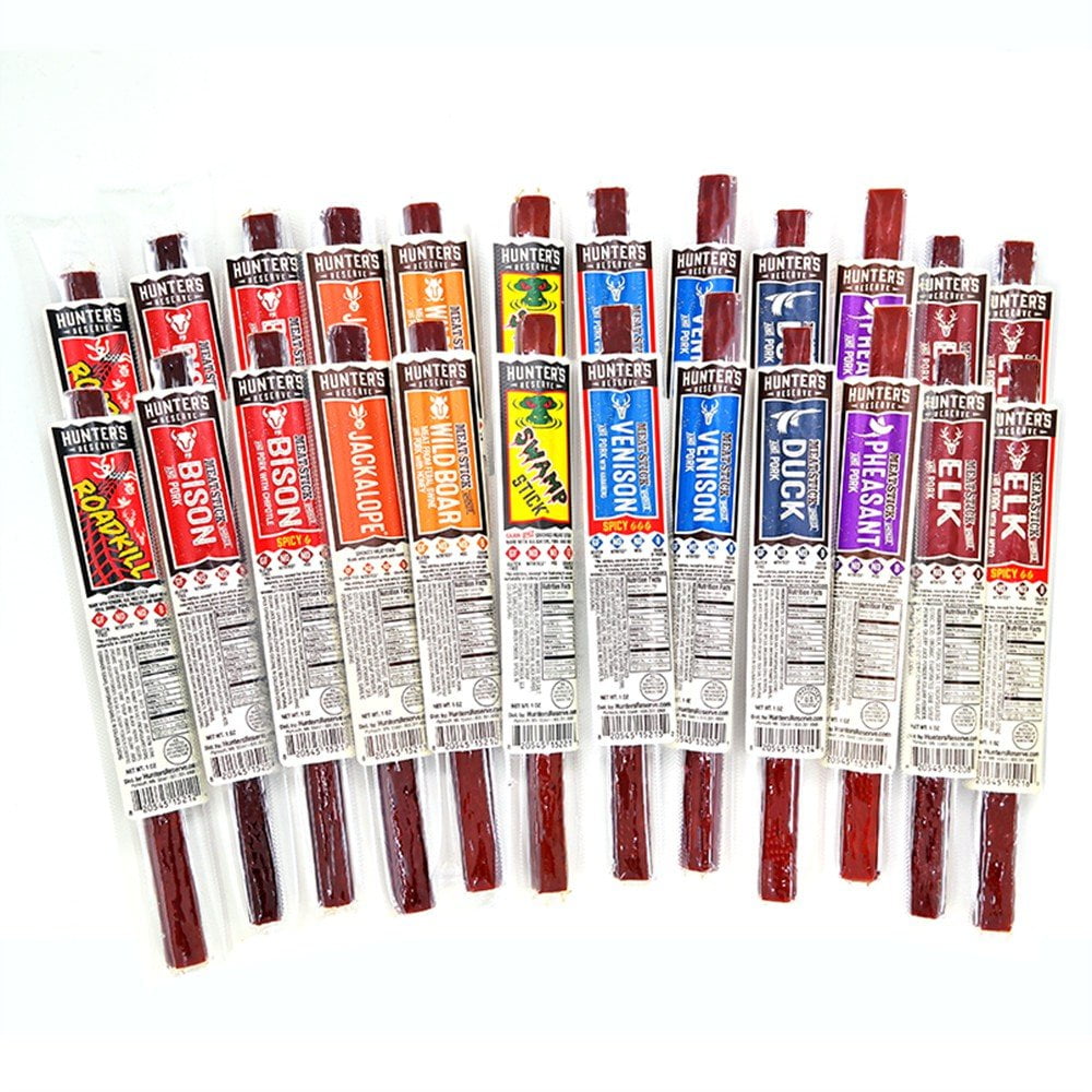 Hunter’s Reserve “Wild Pack” Meat Sticks, 24 Piece Variety Pack Of Wild ...