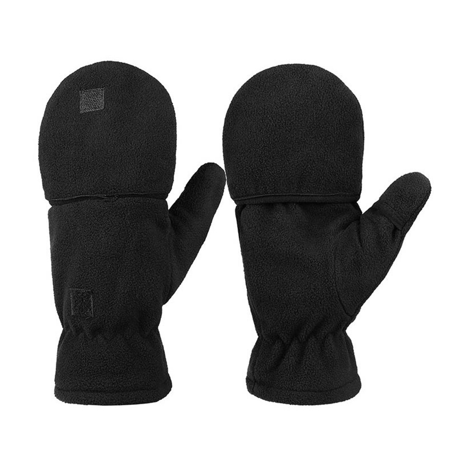Huntermoon Fingerless Convertible Thermal Mittens Windproof Insulated ...