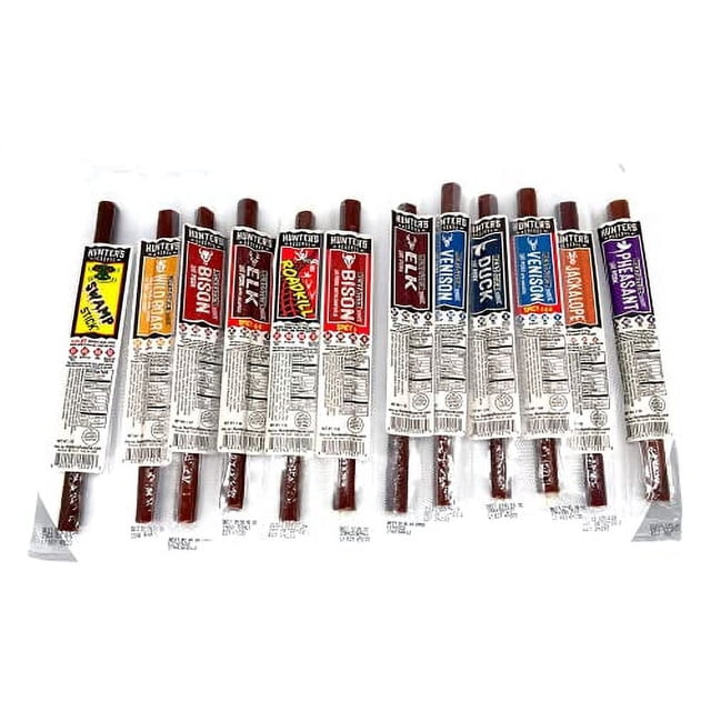 Hunters Reserve 12 pc 1oz Sticks Assorted Wild Pack Exotic Meat Snacks ...