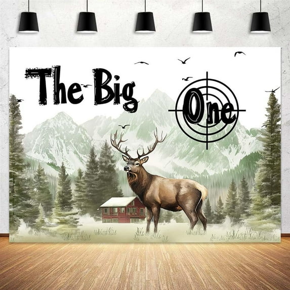 Hunting 1st Birthday Backdrop Forest Green Photography Background for ...