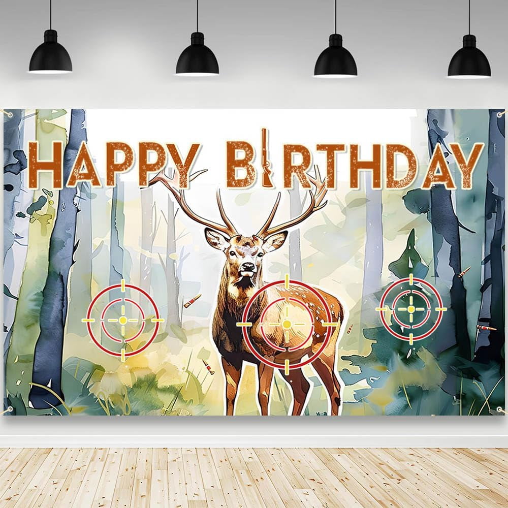 Hunting Birthday Backdrop Gone Hunting Camo Photography Background ...