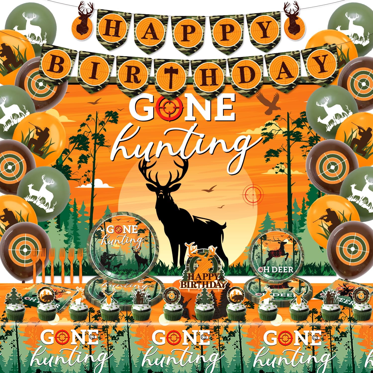 Hunting Birthday Party Decorations，Deer Hunting Birthday Party ...