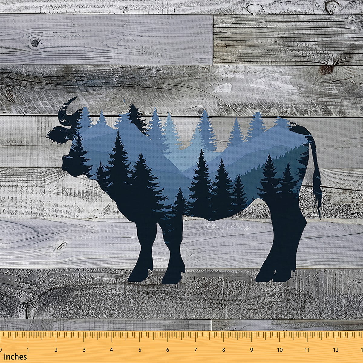 Hunting Bull Fabric By The Yard, Craft Patchwork Safari Ox DIY ...