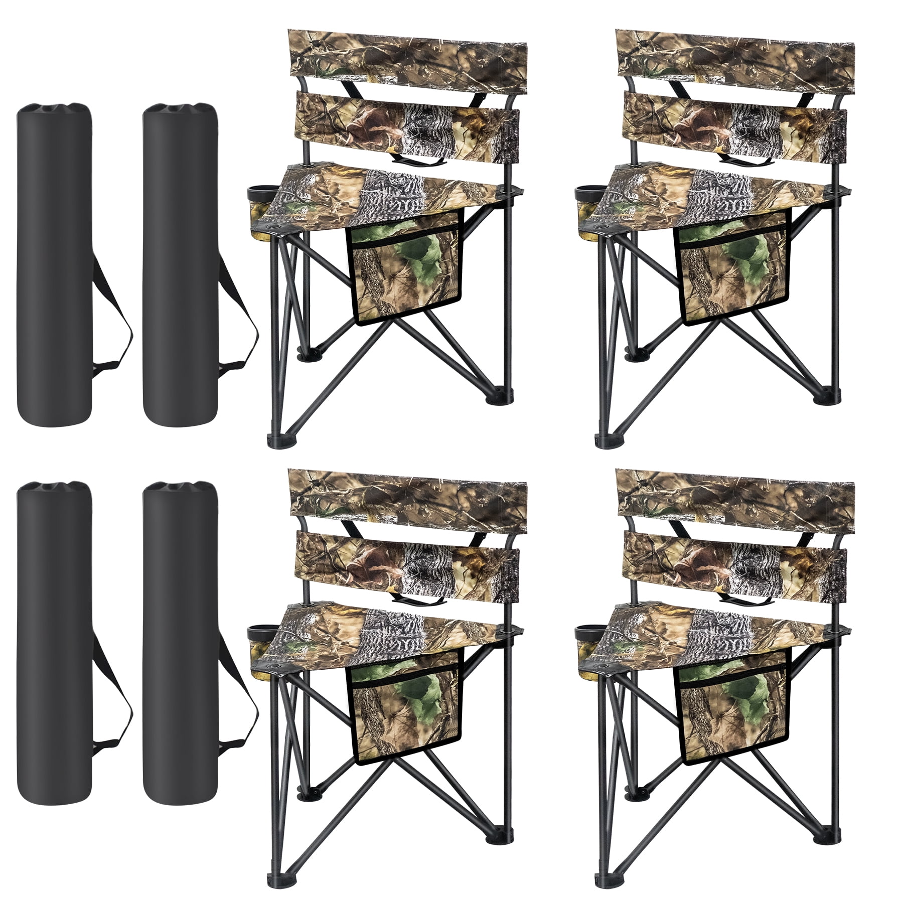 Hunting Chairs 4 Pack,XL Tripod Chair with Adjustable Backrest Cup ...