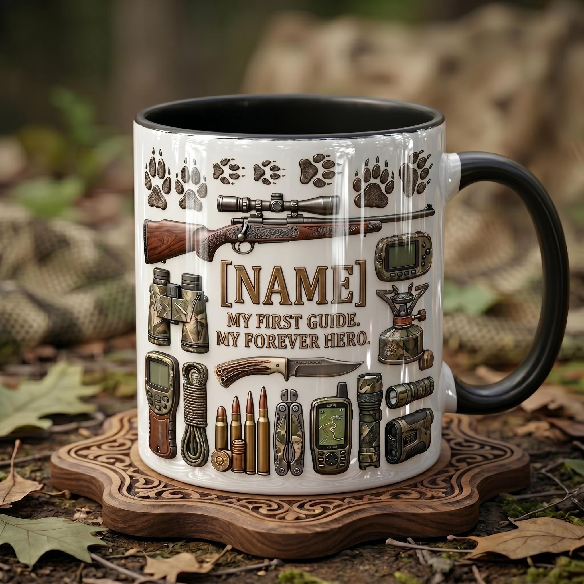 Hunting Dad Mug 3D Custom Gift, Faux 3D Effect Mug for Hunter Dad ...