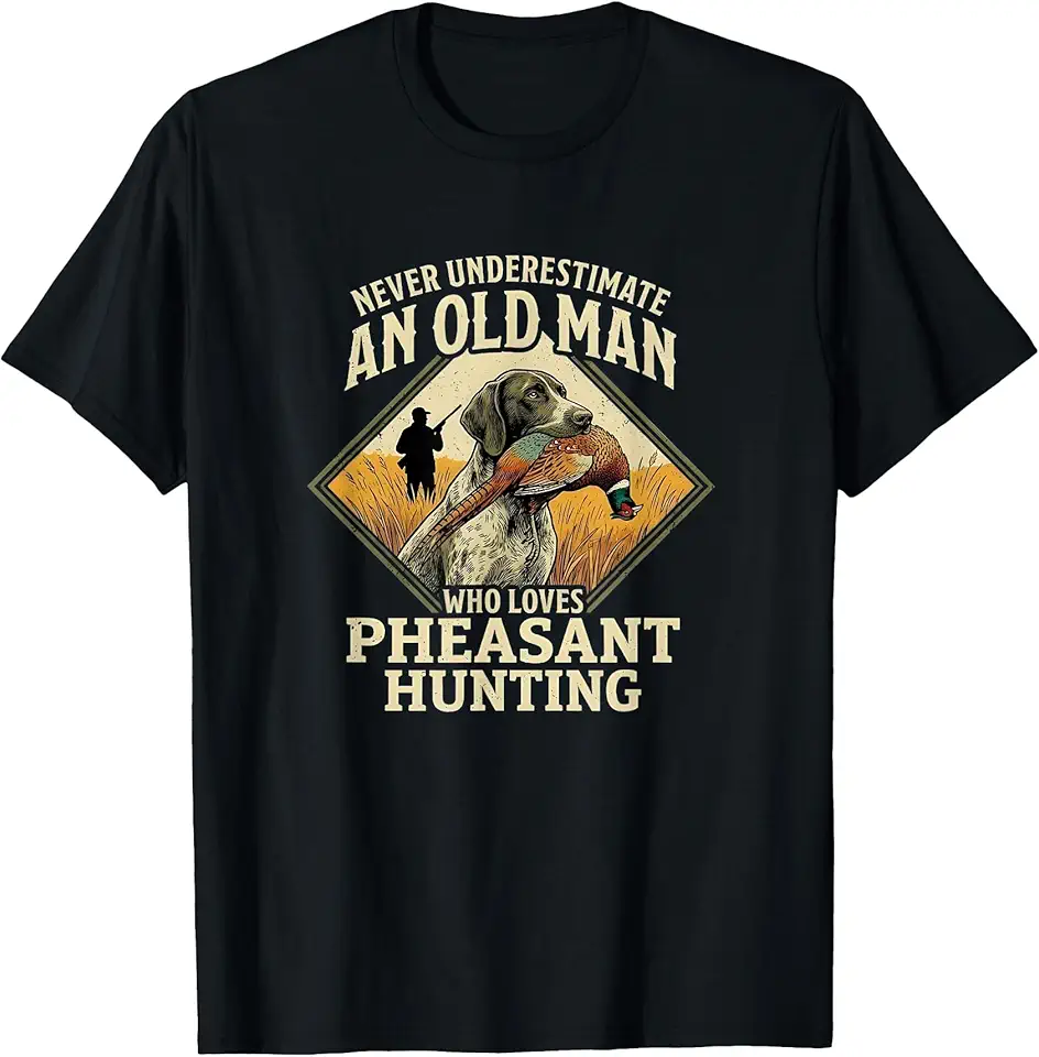 Hunting Dog Pheasant Retriever Graphic T-Shirt for Men Hunter Gift ...