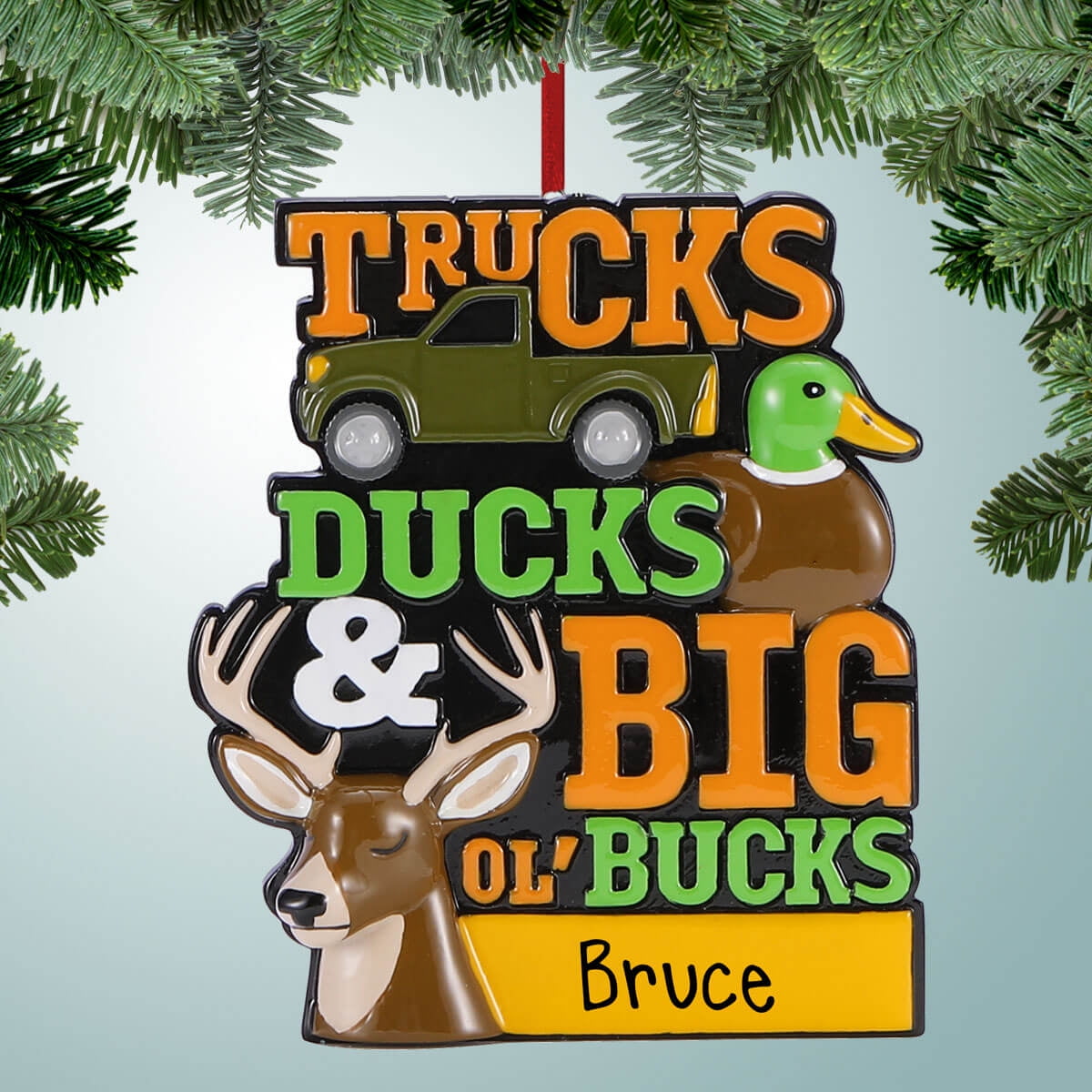 Hunting Ducks and Bucks with Trucks Christmas Ornament - Duck Hunter ...