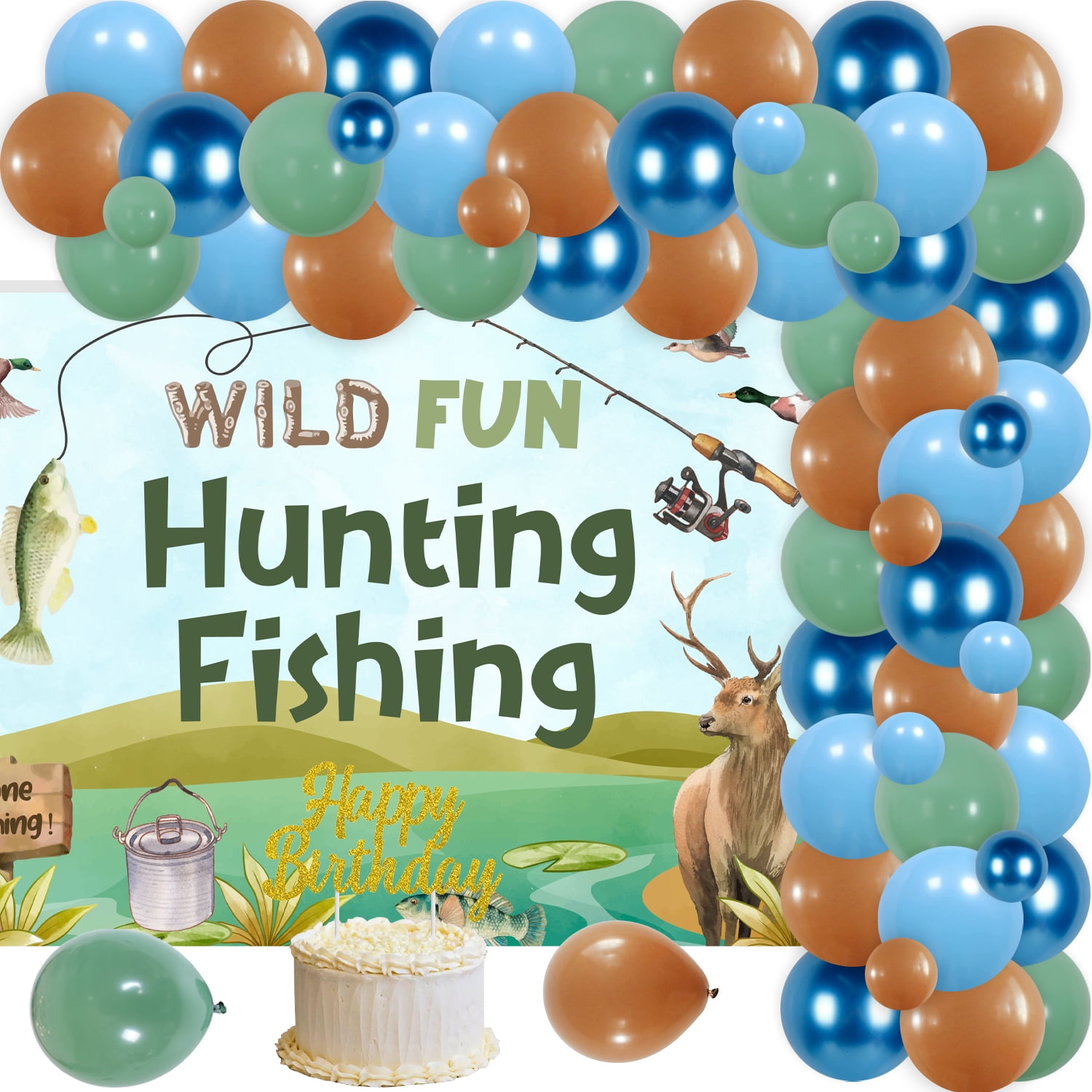 Hunting Fishing Birthday Party Decorations with Wild Fun Hunting ...