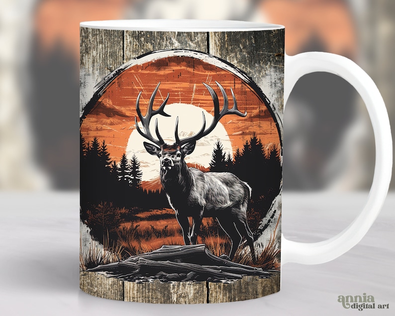Hunting Fishing Mug Sublimation Design, Male Deer Hunting - Walmart.com