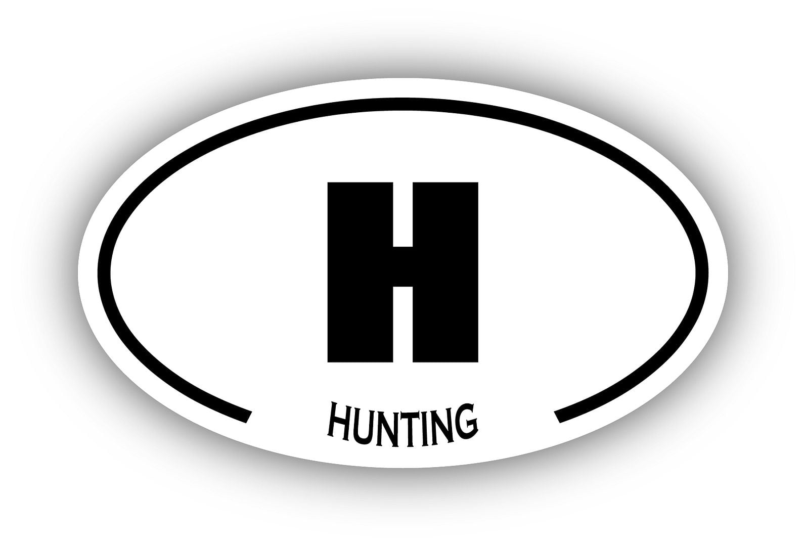 Hunting H Oval Bumper Sticker 3M Vinyl Decal 3 in x 5 in - Walmart.com
