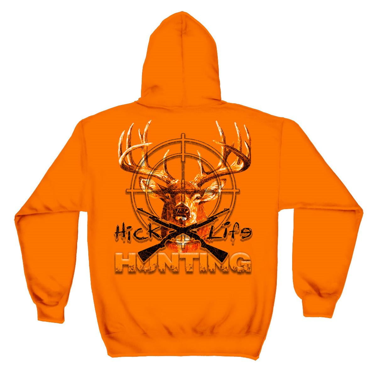 Hunting Hick Life 8oz 50/50 Hood Safty Orange Hooded Sweat Shirt X ...