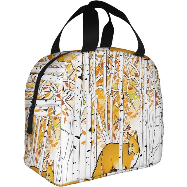Hunting Lunch Bag,Fox Hunting in Autumn Trees,Insulated Lunch Box ...