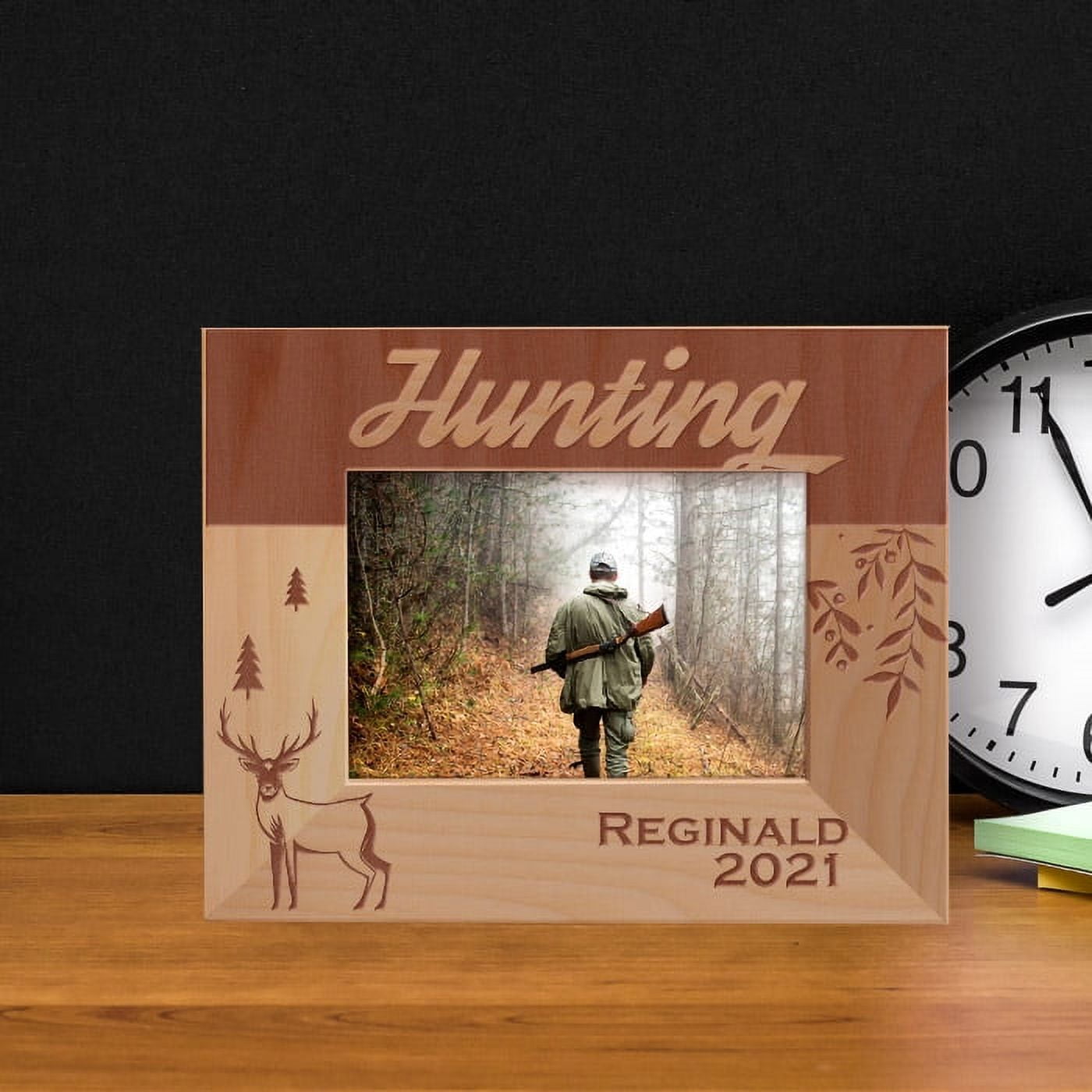 Hunting Personalized Wooden Frame-5" x 3 1/2" Brown Horizontal ...