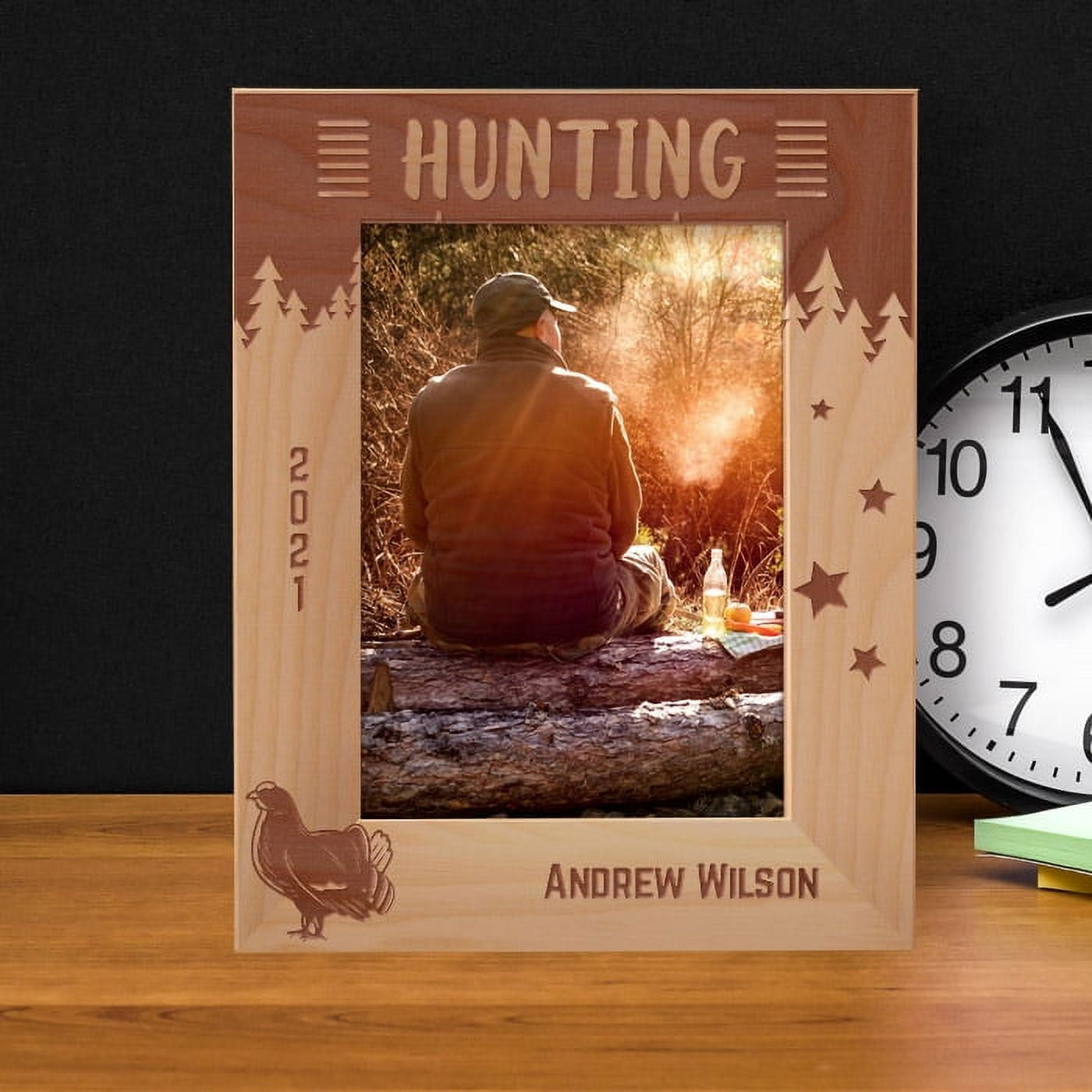Hunting Personalized Wooden Frame 5" x 7" Brown (Vertical) - Walmart.com
