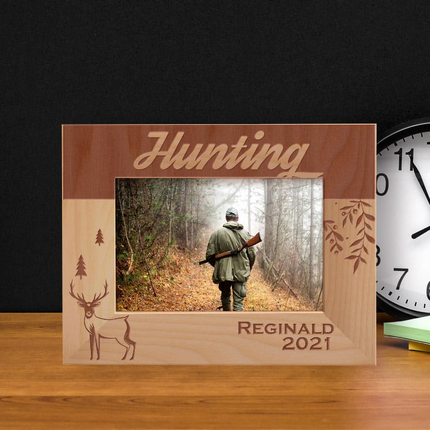 Hunting Personalized Wooden Frame-6" x 4" Brown Horizontal - Walmart.com