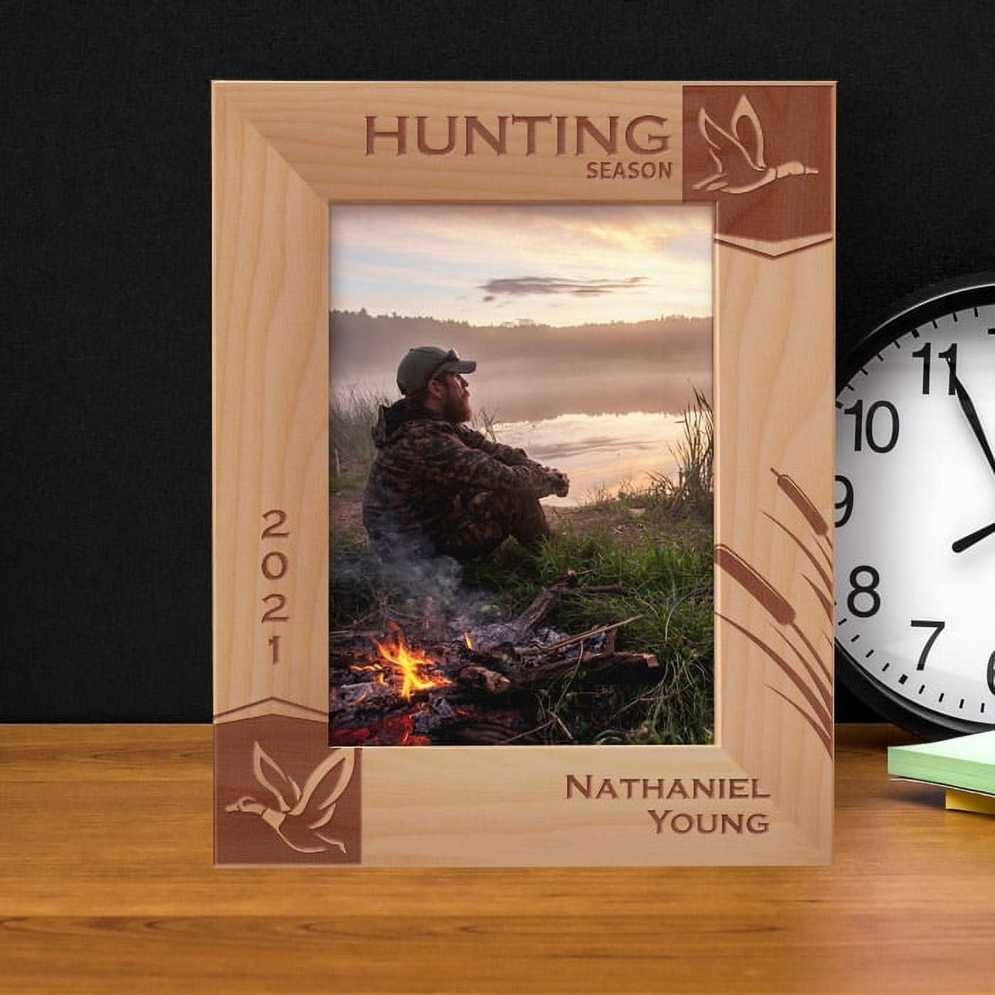 Hunting Season Personalized Wooden Frame 5" x 7" Brown (Vertical ...