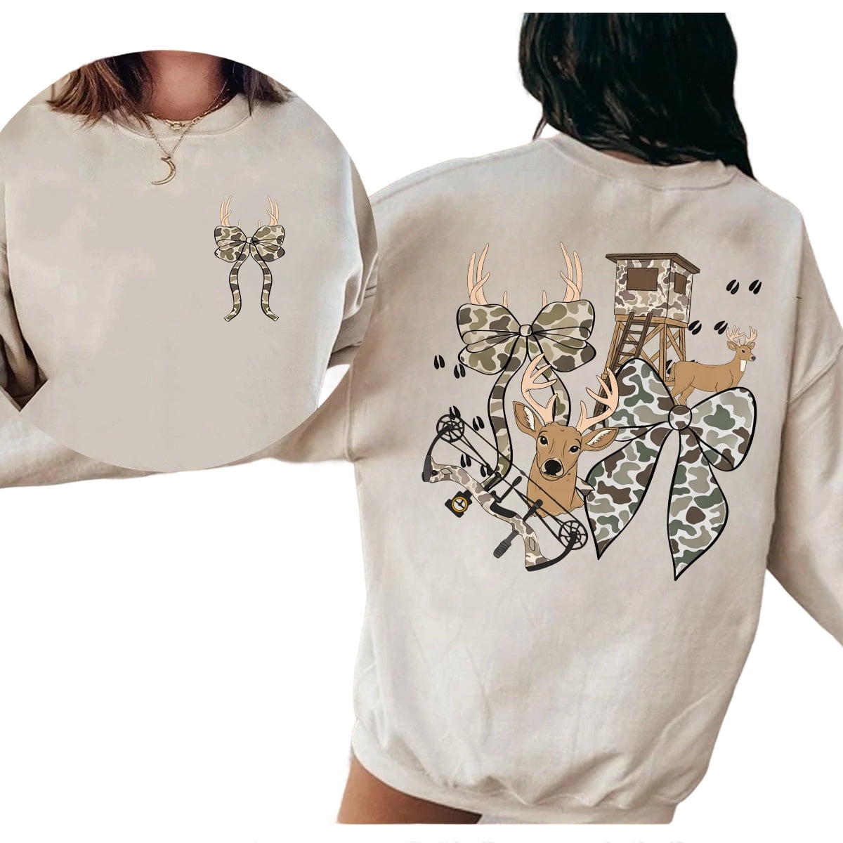 Hunting Season Sweatshirt – Old School Camo Deer Hunting Sweater, Hunt ...