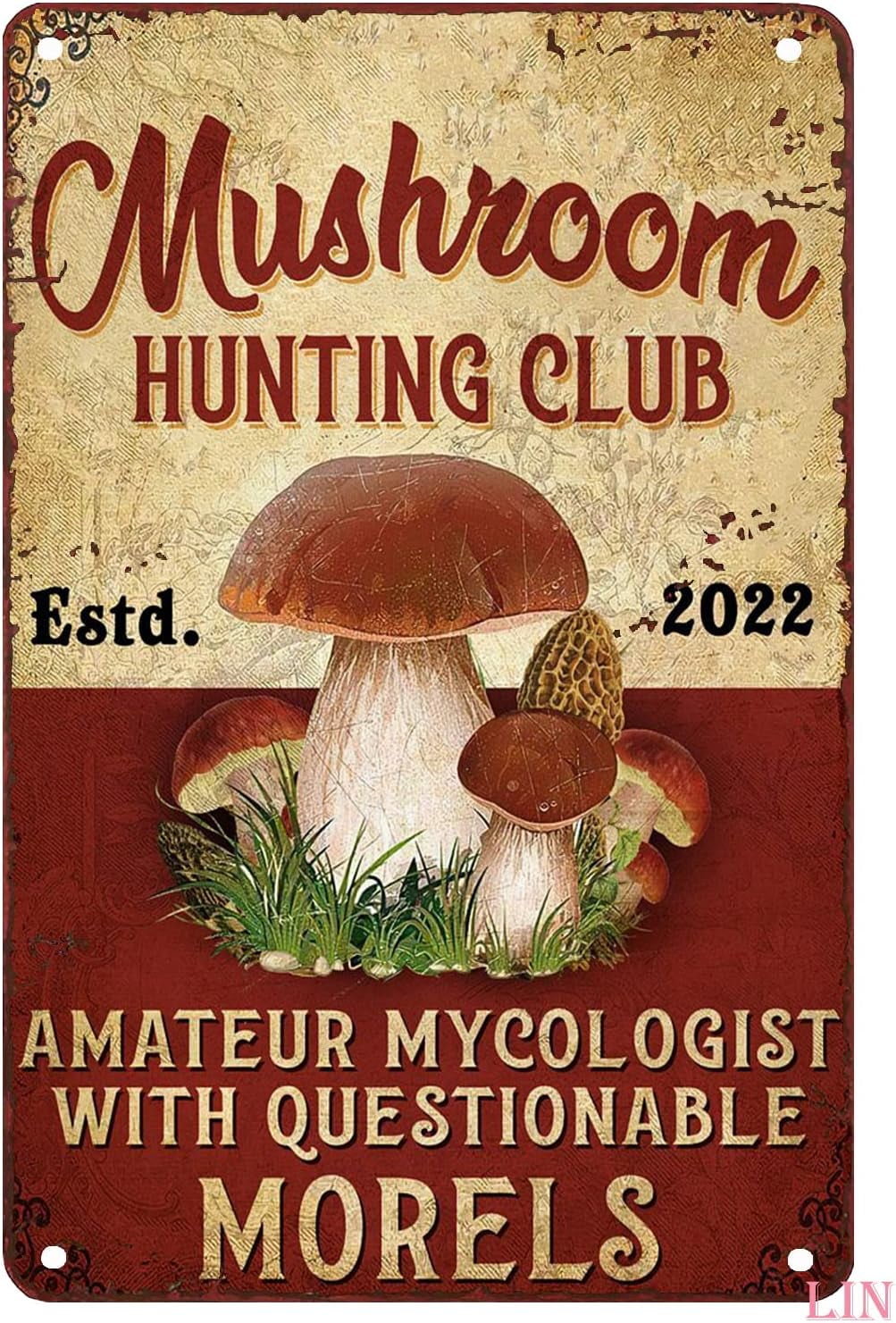 Hunting Signs for Wreath Mushroom Hunting Club Amateur Mycologist Metal ...