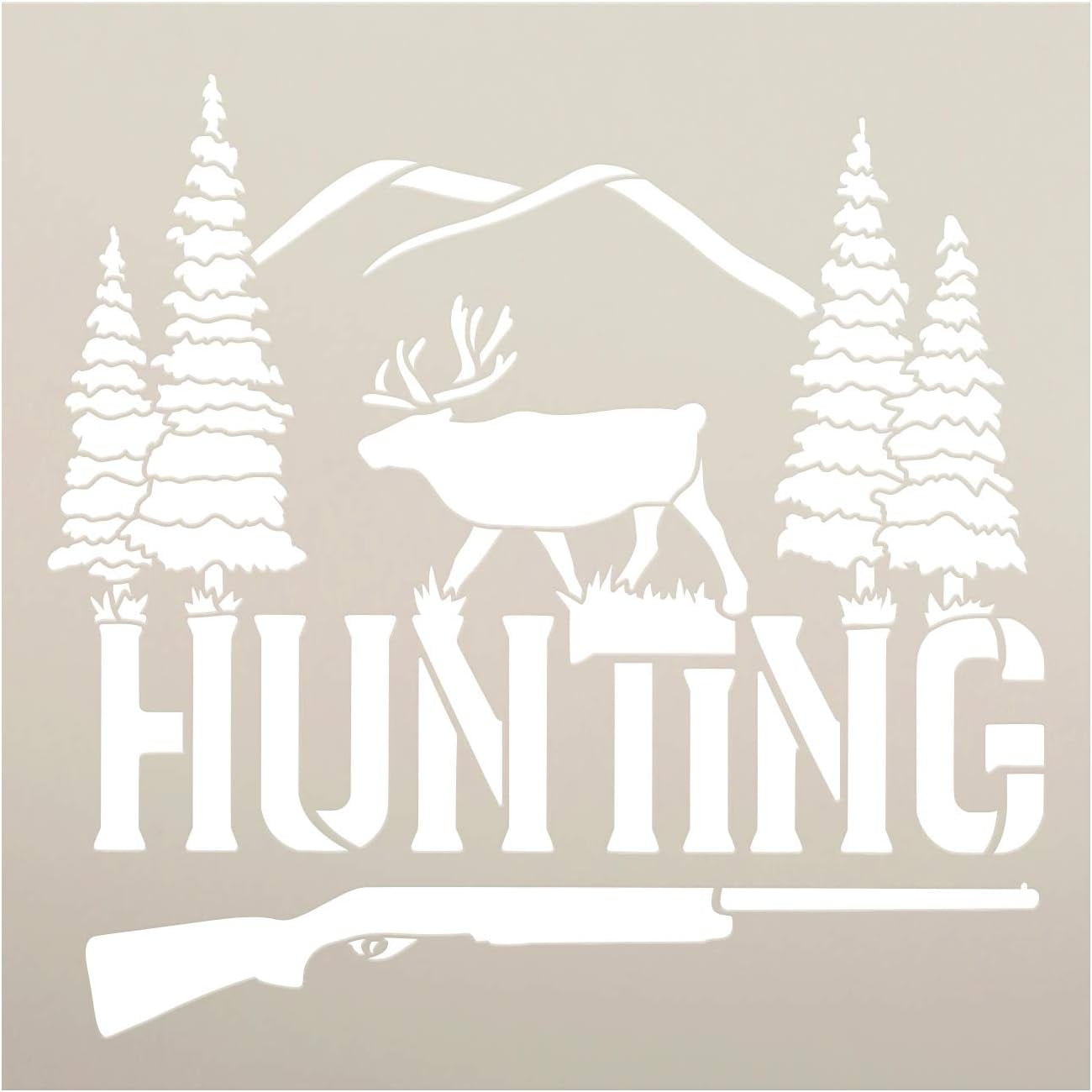Hunting Stencil By | DIY Deer Pine Tree Home Decor Gift | Craft & Paint ...