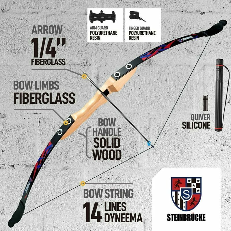 Hunting Takedown Archery Recurve Bow 54" Longbow Left Right Hand & 10x ...