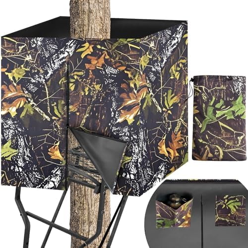 Hunting Tree Stand Blinds - Treestand Camo Blind Cover Deer Stand ...