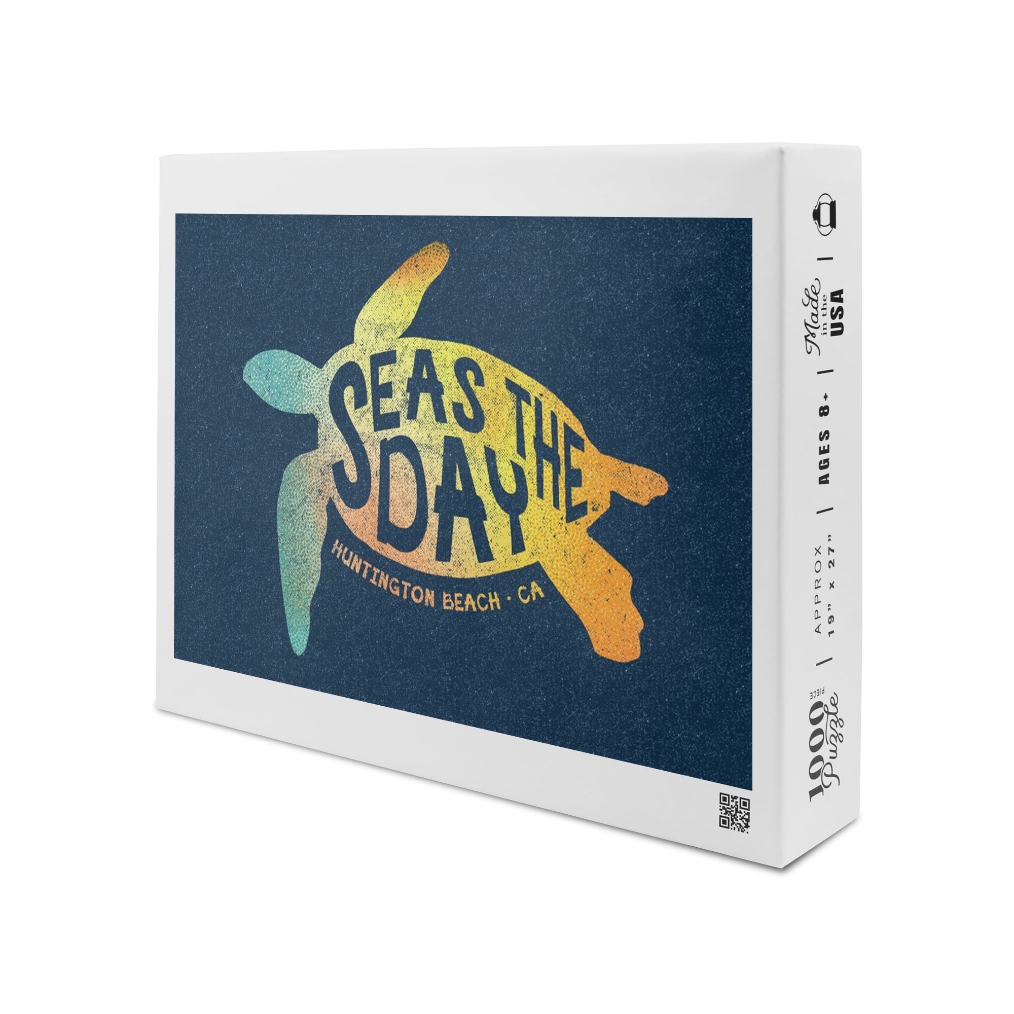 Huntington Beach, California, Sea Turtle Silhouette and Typography ...