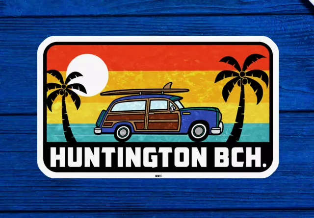 Huntington Beach California Surf Decal Sticker Surfing Pacific Ocean ...
