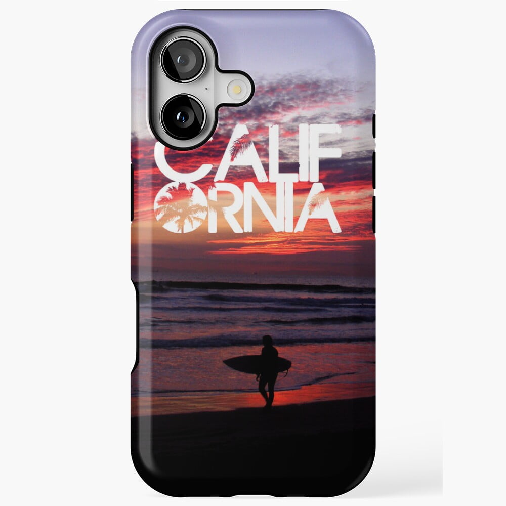 Huntington Beach California Surfer Artwork Case iPhone 17 through 11 ...