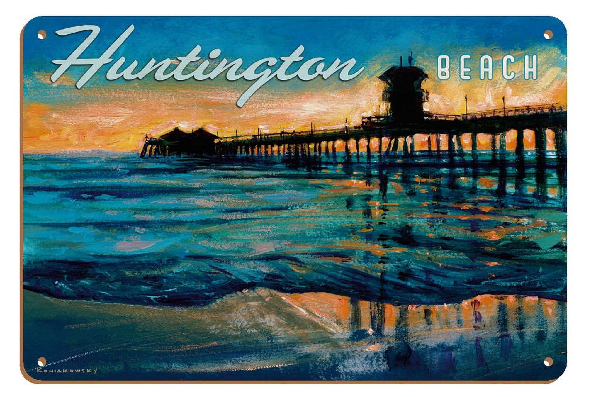 Huntington Beach California - Vintage Travel Poster by Wade Koniakowsky ...
