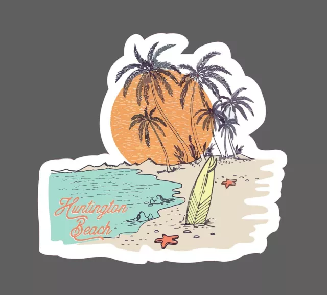 Huntington Beach Sticker Surfing Waterproof Sticker Phone Decal Water ...